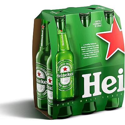 Oferta → Cerveja Heineken Long Neck, Pack 6 unidades, 330Ml